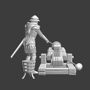 Medieval Bombard Cannon & Gunner - 28mm (1/56) 28mm 1/56 Wargames and ...