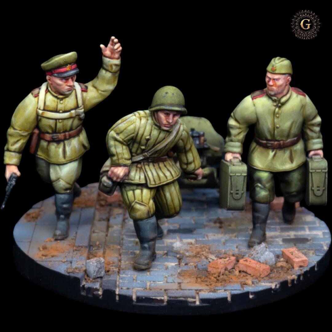 WW2 Soviet Maxim Deploying 28mm WW2 Wargame Display Figures UNPAINTED ...