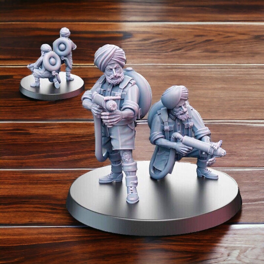 WWII Indian Sikh Flamethrower Team, Ideal Bolt Action 28mm 1/56 ...