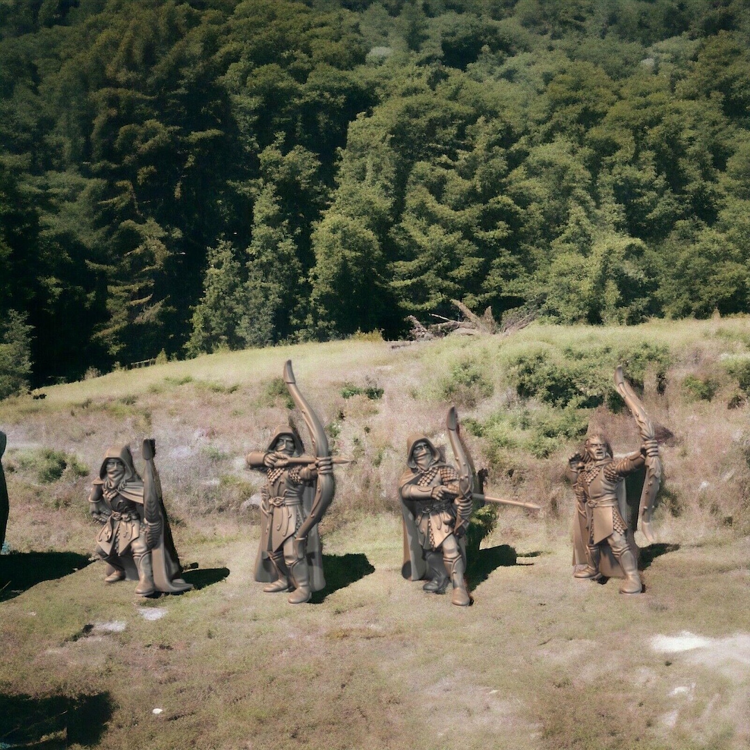 Elven Rangers Set 1 Ideal for Lotr, MESBG 28mm 1/56 Unpainted Wargames ...