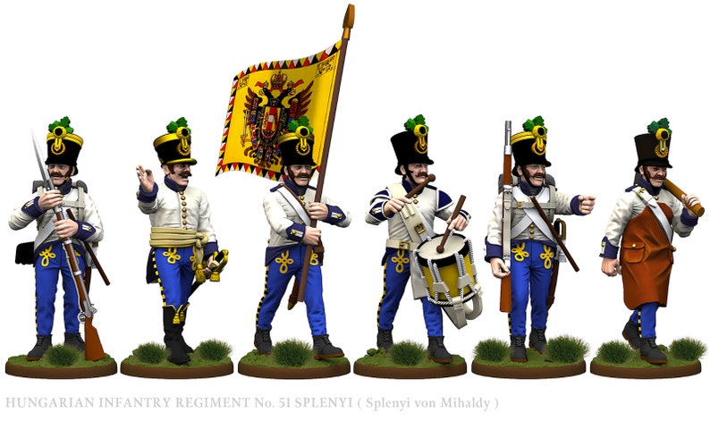 Hungarian Fusiliers Command: 28mm Unpainted Napoleonic Wargame ...