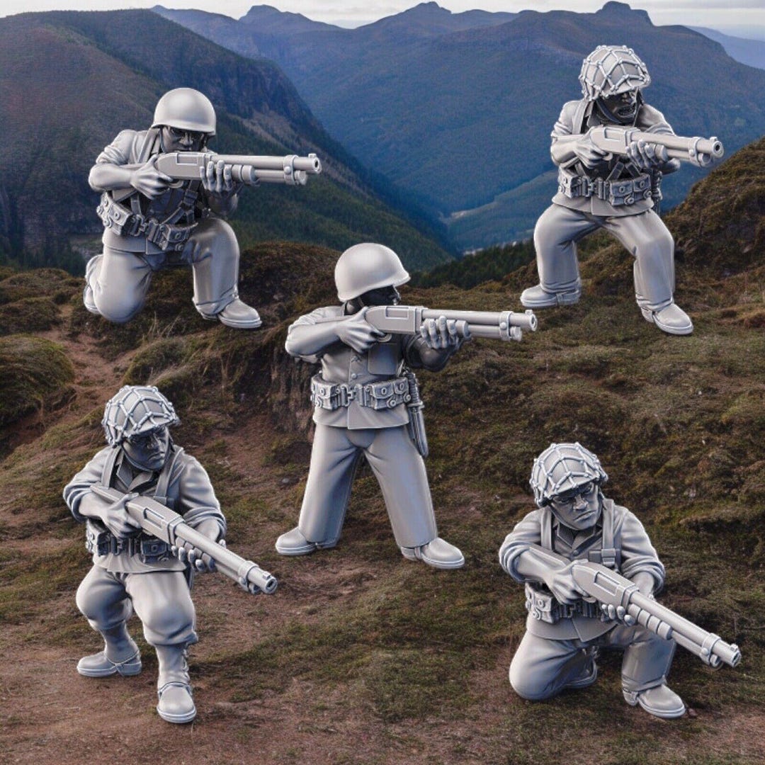 WW2 USMC With Combat Shotguns Ideal Bolt Action 28mm 1/56 Wargames and ...