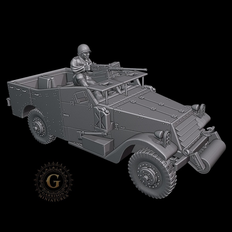 US M3 White Scout Car: 20mm and 28mm WW2 Wargame and Display Miniature ...