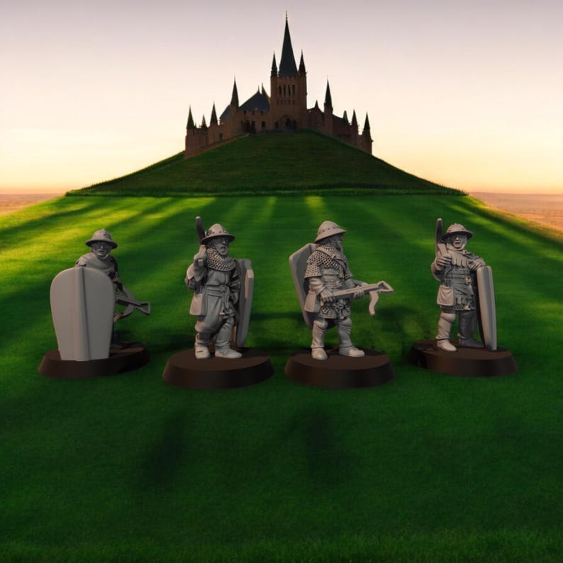Genoese Crossbowmen X4: 28mm Medieval Unpainted Resin Wargame ...