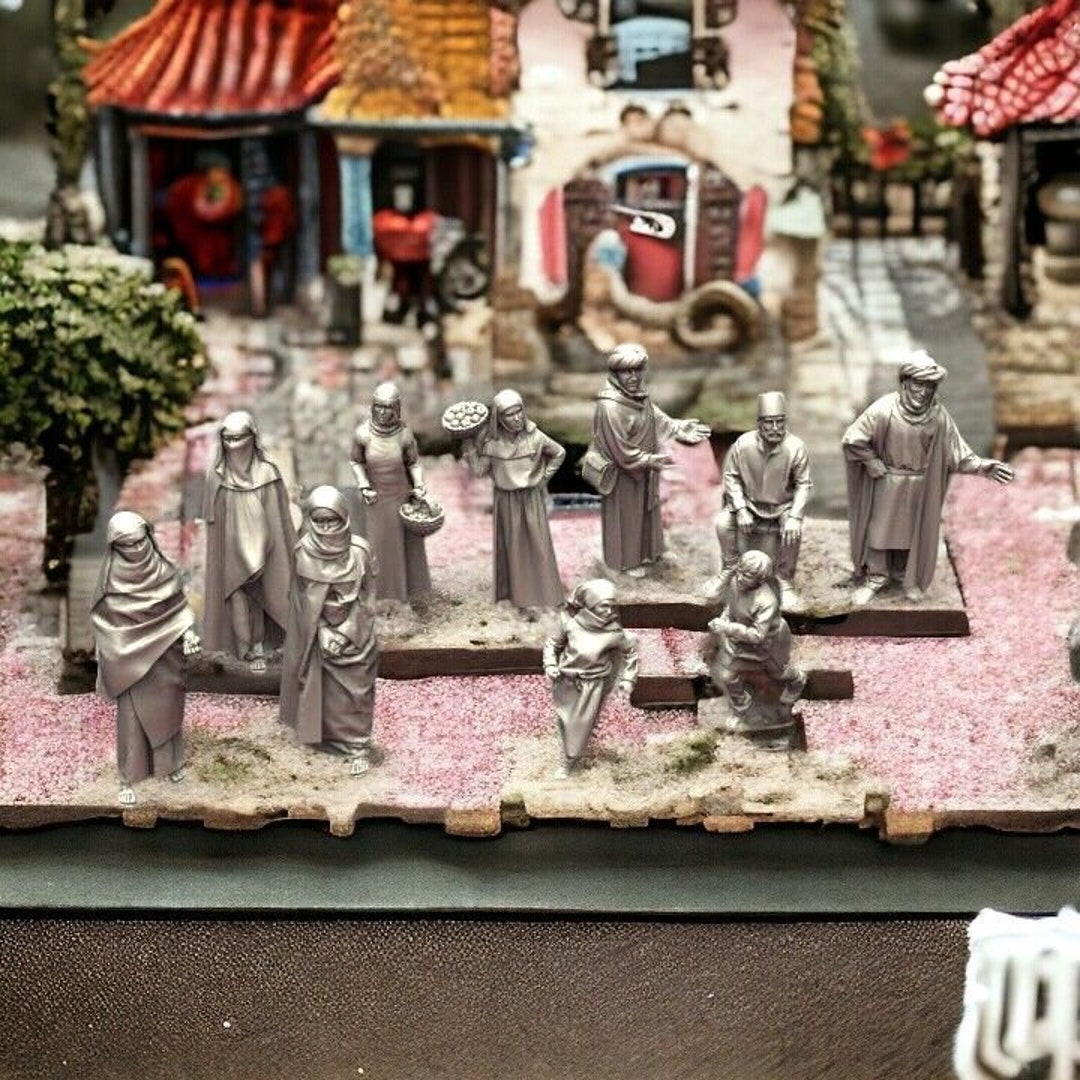 Villagers Set B 28mm 1/56, 10 Figures, Wargames & Collectors MESBG Etc ...