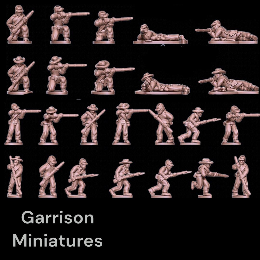 15mm or 13.5mm Epic Scale American Civil War Infantry X24 Figures Mixed ...