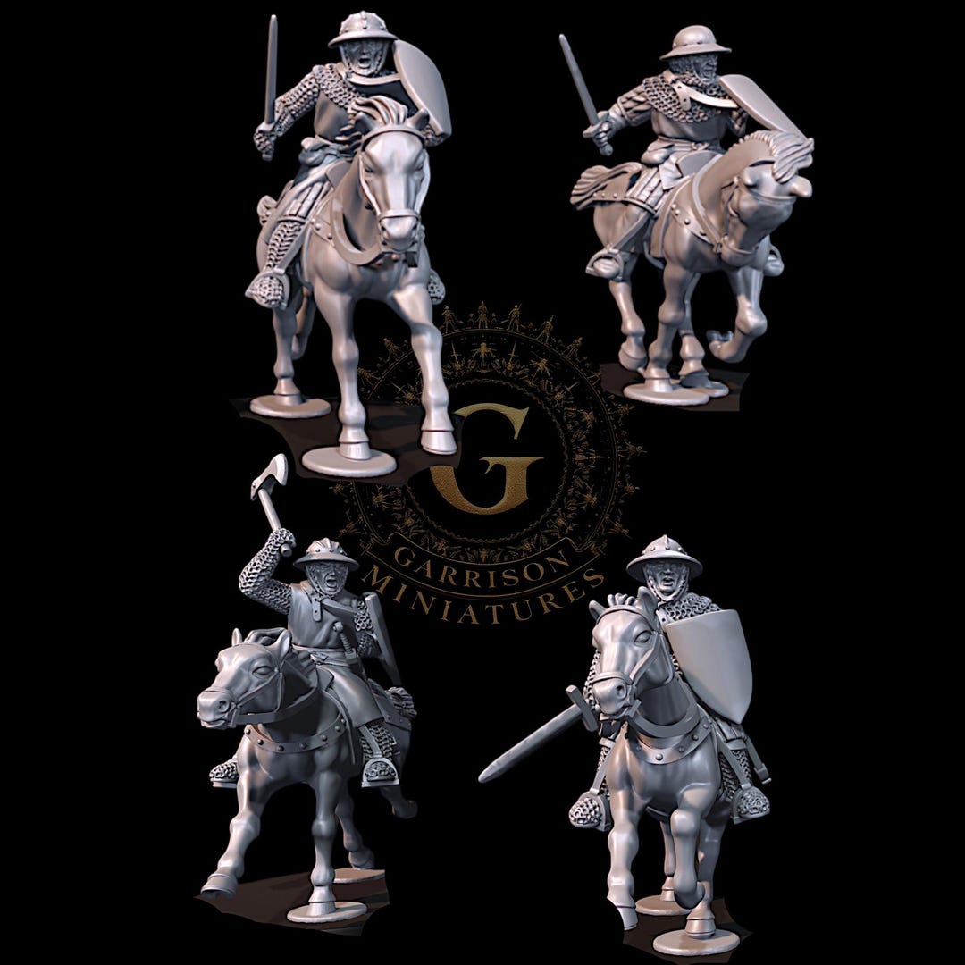 Mounted Medieval Sergeants: 28mm Wargaming Figures by Medbury ...