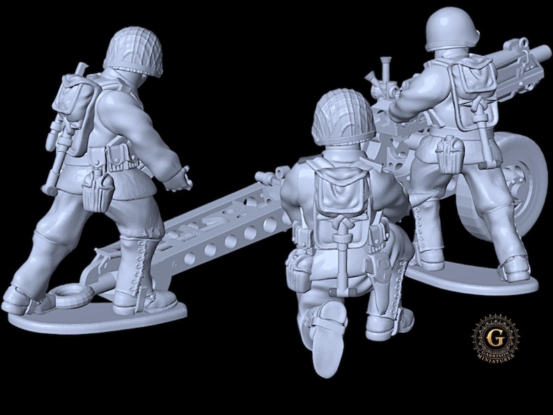 US 75mm Pack Howitzer M1 With Crew:28mm WW2 Wargame and Diorama ...