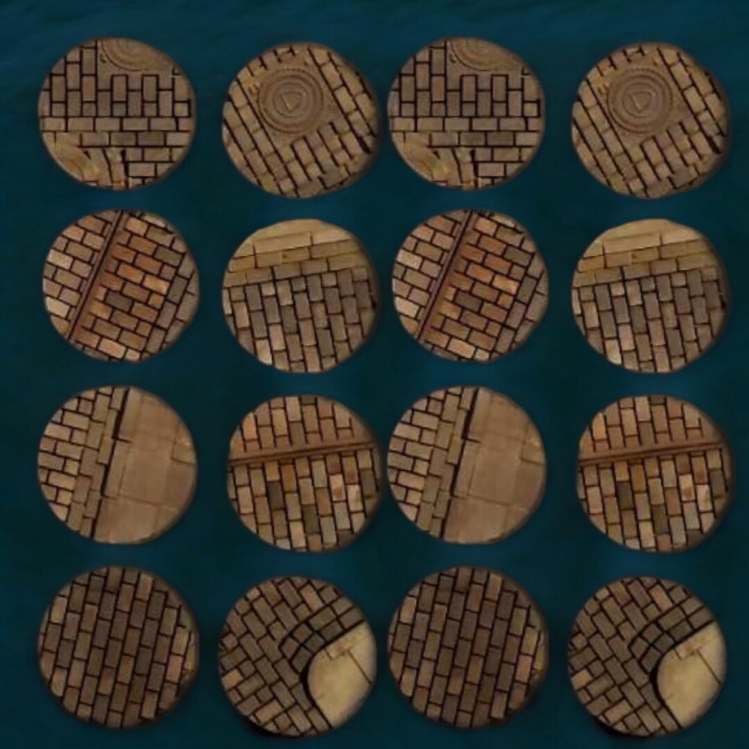 WW2 Etc UNPAINTED Urban Circular Bases X 16 25mm Ideal Bolt Action ...