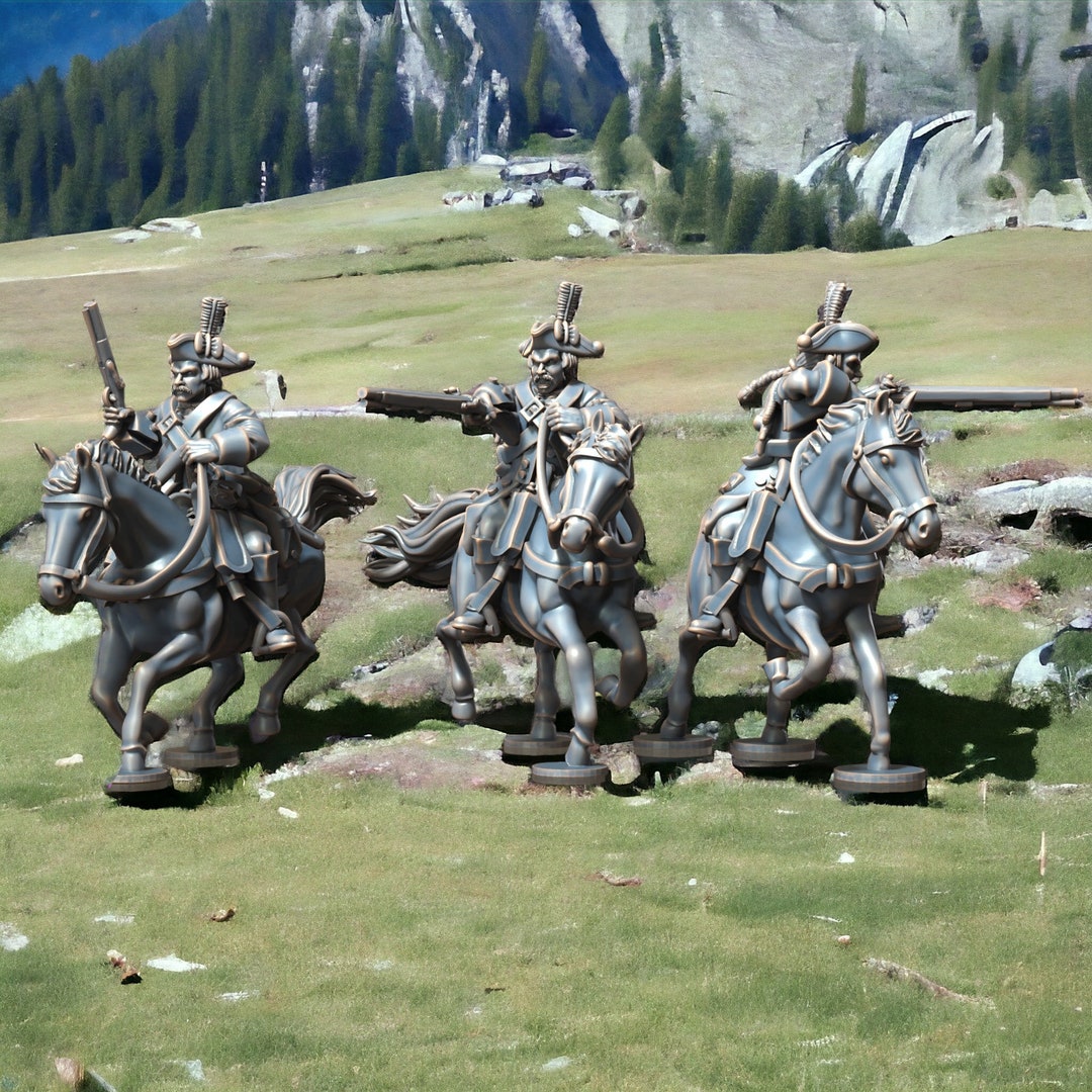 American War of Independence Mounted Hessian Dragoons X6 28mm 1/56 ...