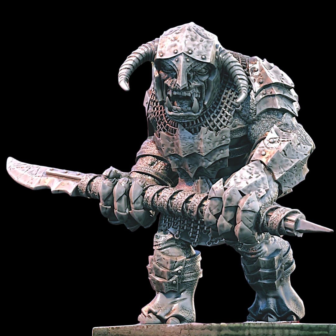 War Troll Chieftain Troll Miniature Ideal MESBG LOTR 28mm 1/56 Wargames ...