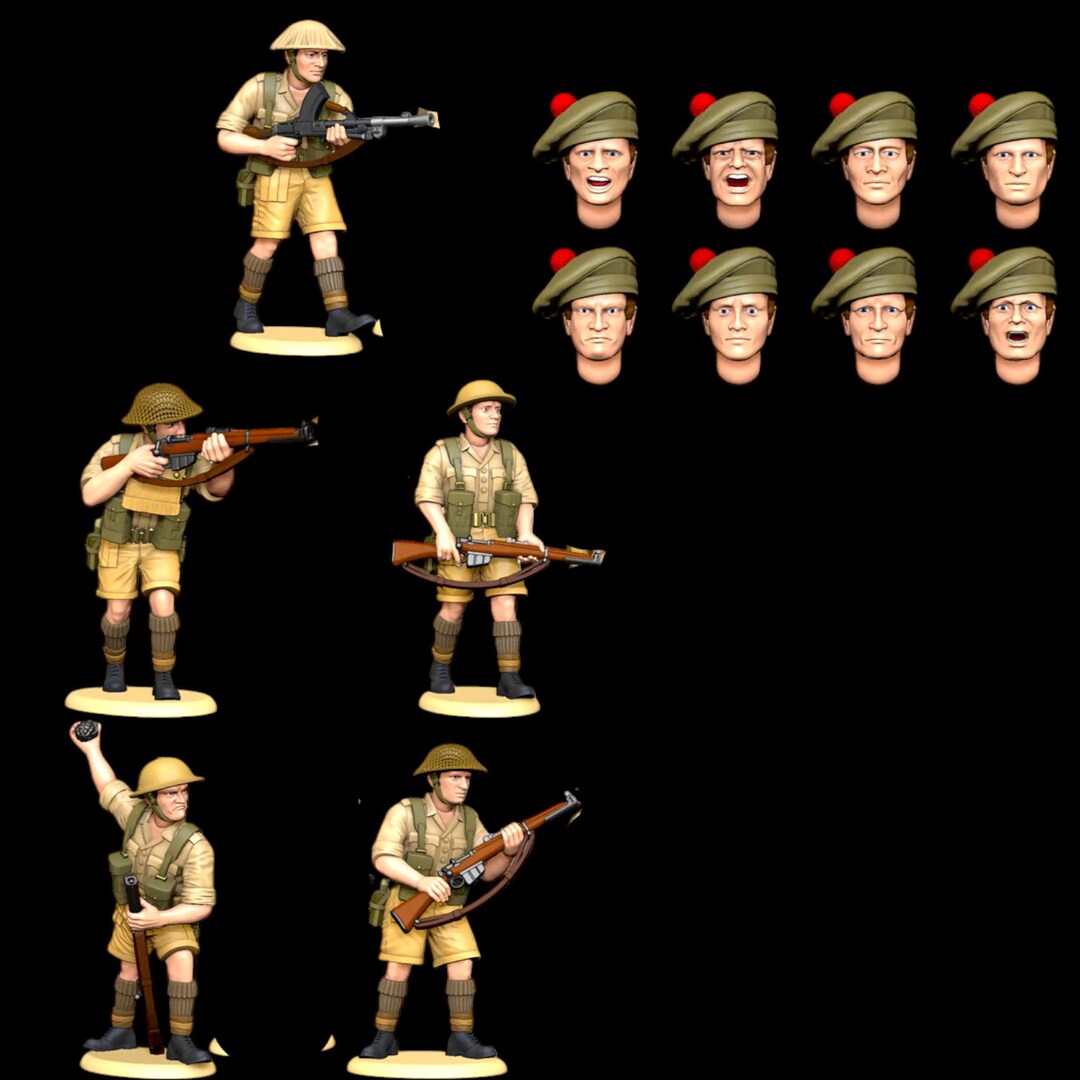 28mm WW2 Desert Rats Scots Guards Bren/rifle Section Set 1 Bolt Action ...