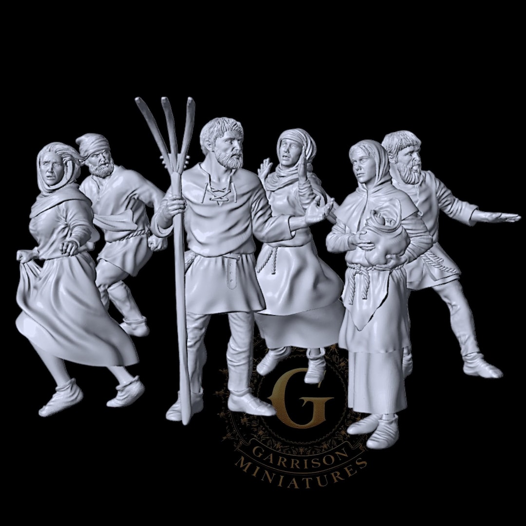 Fleeing Medieval Villagers Set A: 28mm Historical Wargame and Display ...