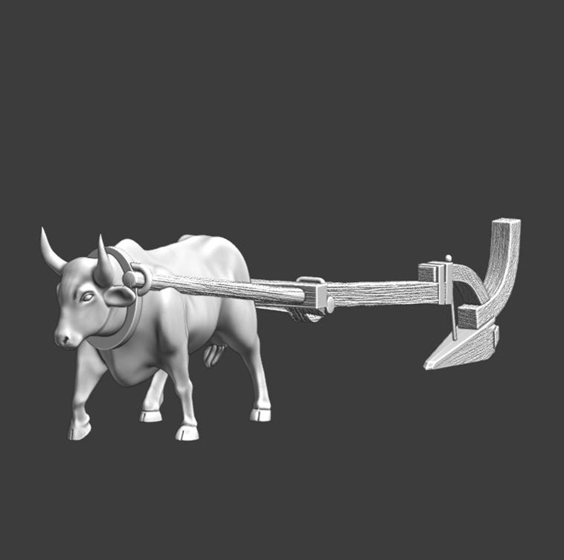 Medieval Ox With Plough: 28mm Wargame Miniatures - Etsy