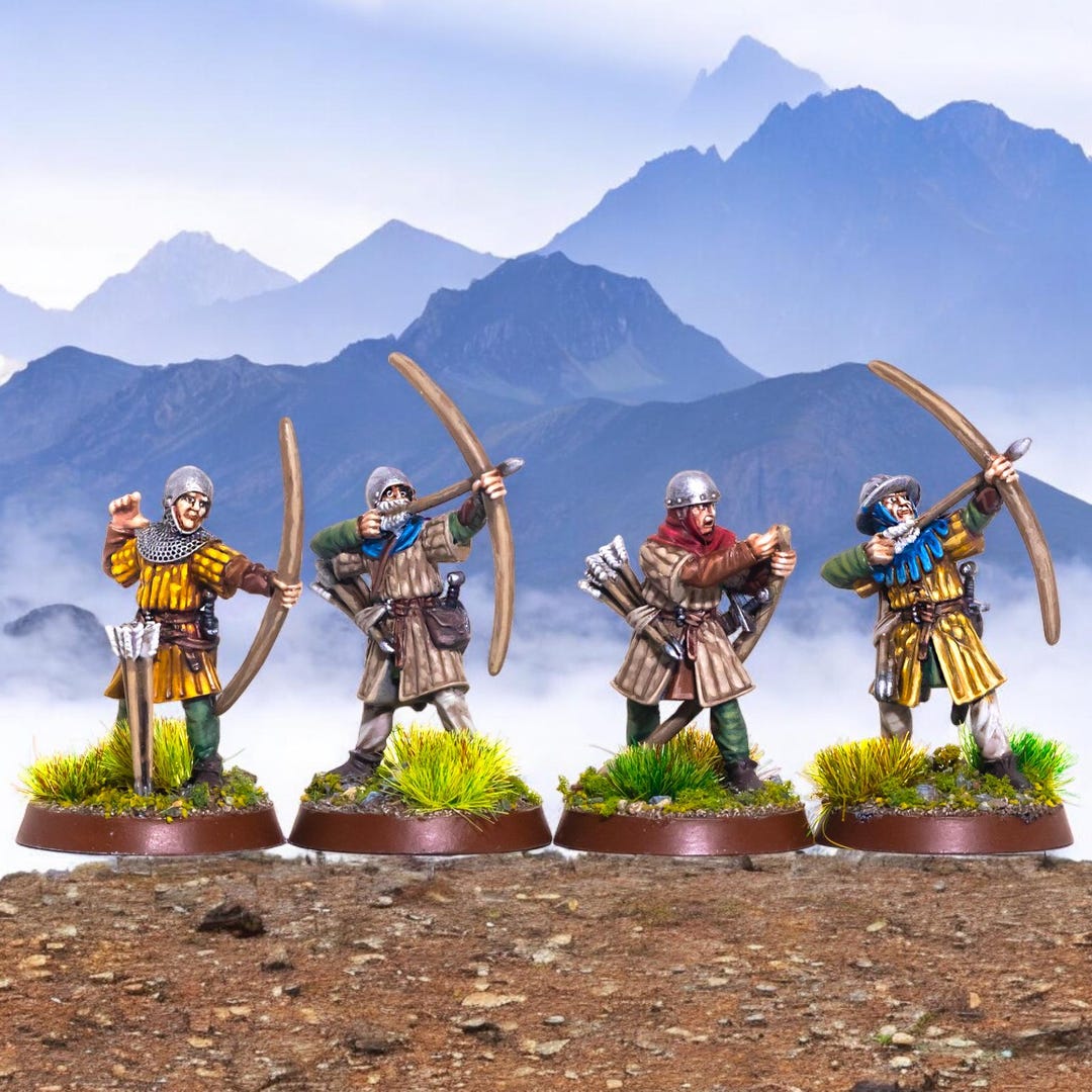 English Archers X4: 28mm Medieval Wargame and Display Miniatures - Etsy