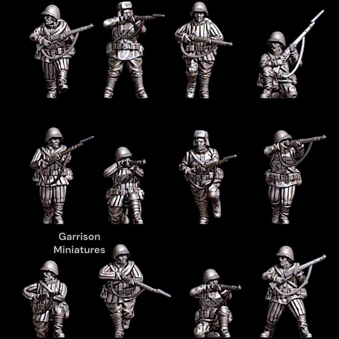 WW2 Soviet Riflemen Set X12 Ideal Bolt Action 28mm 1/56 Wargames and ...