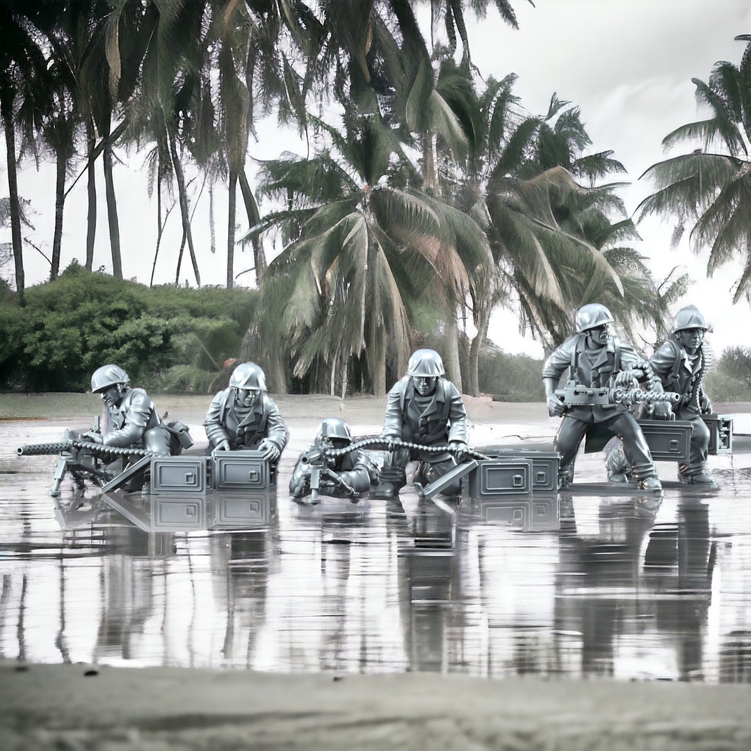 WW2 US Marines MMG Team: 28mm Wargame Miniatures - Etsy