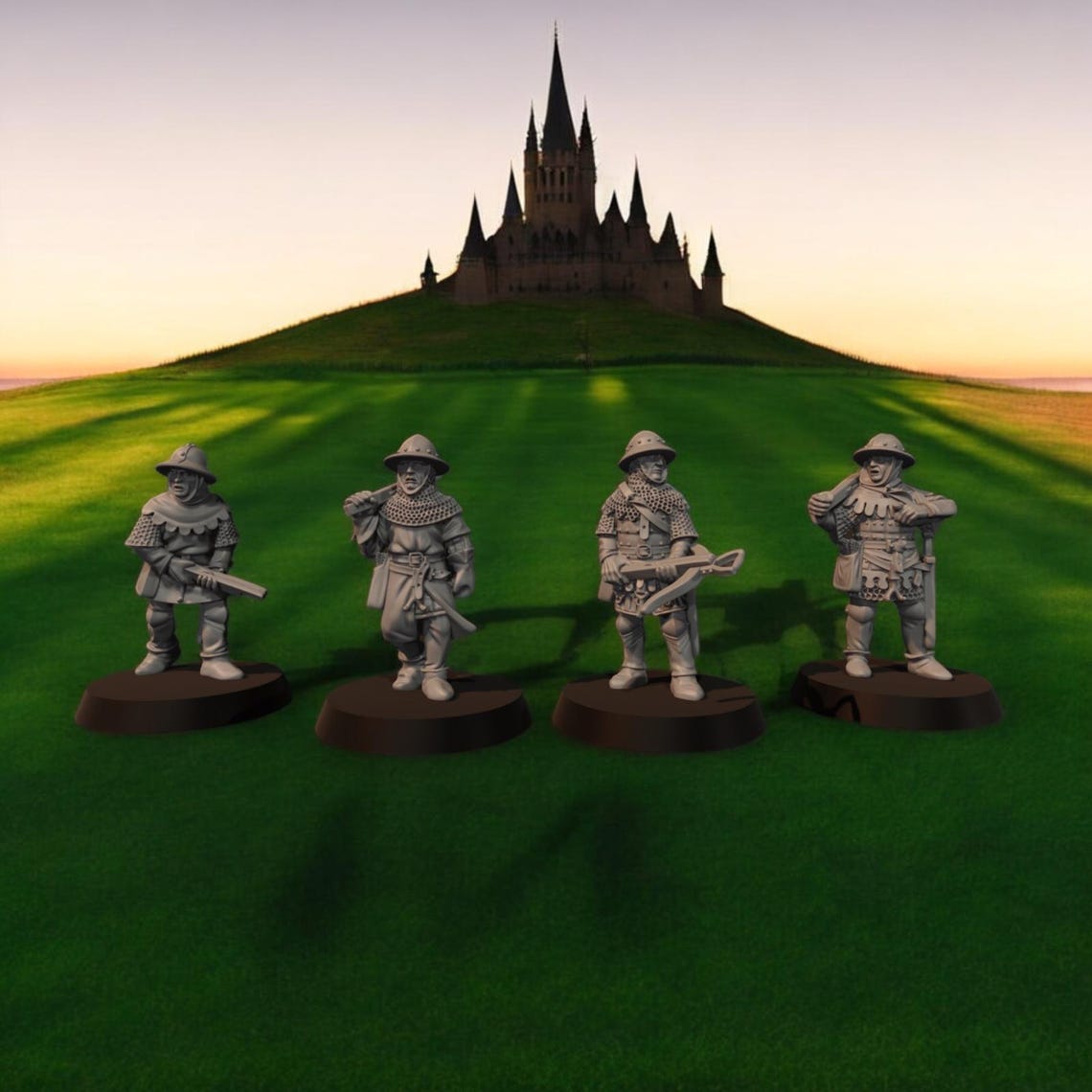 Genoese Crossbowmen X4: 28mm Medieval Unpainted Resin Wargame ...