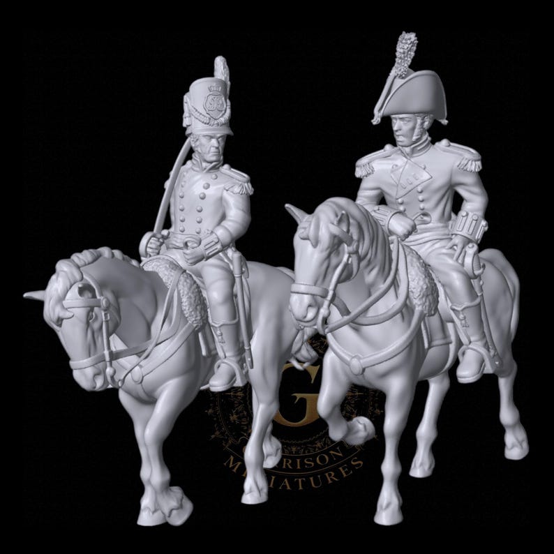 Mounted British Officers X2: 28mm Napoleonic Wargame and Display ...