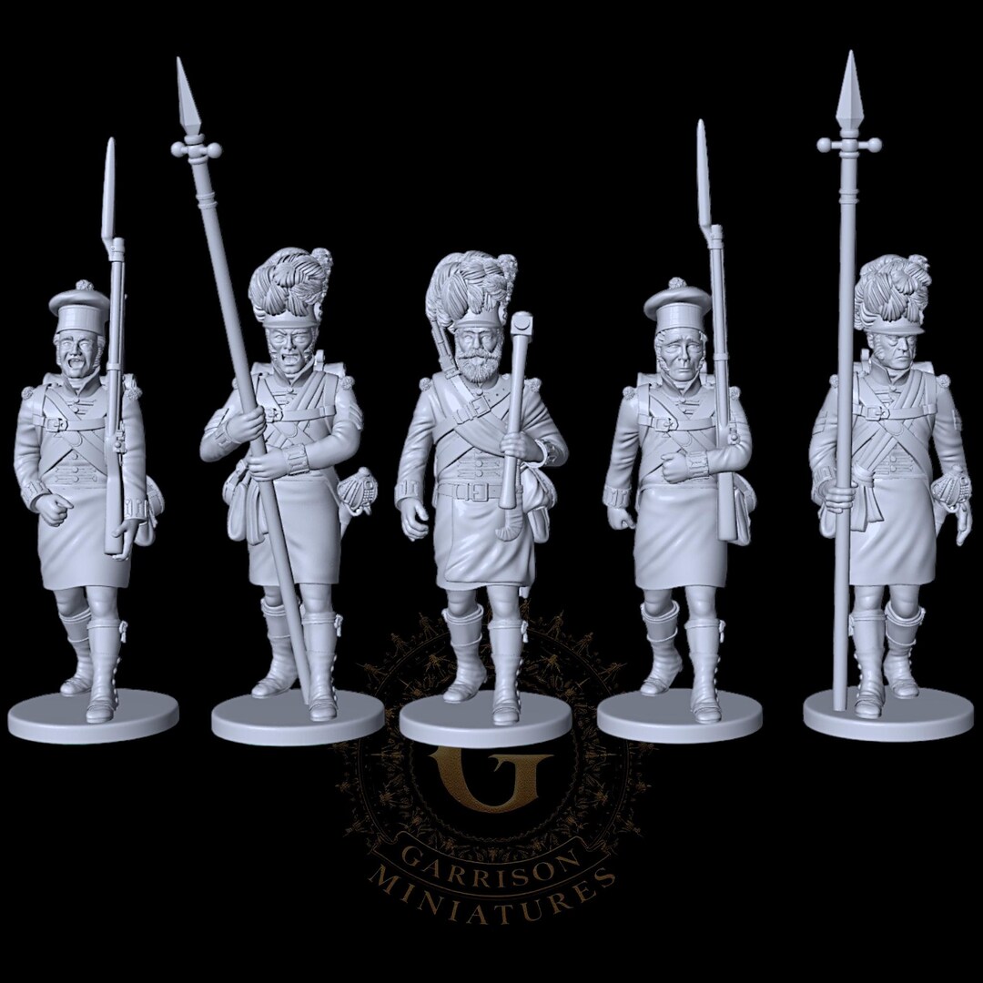Scots Highlanders: Black Watch/camerons Set 2, 28mm Napoleonic Wargame ...