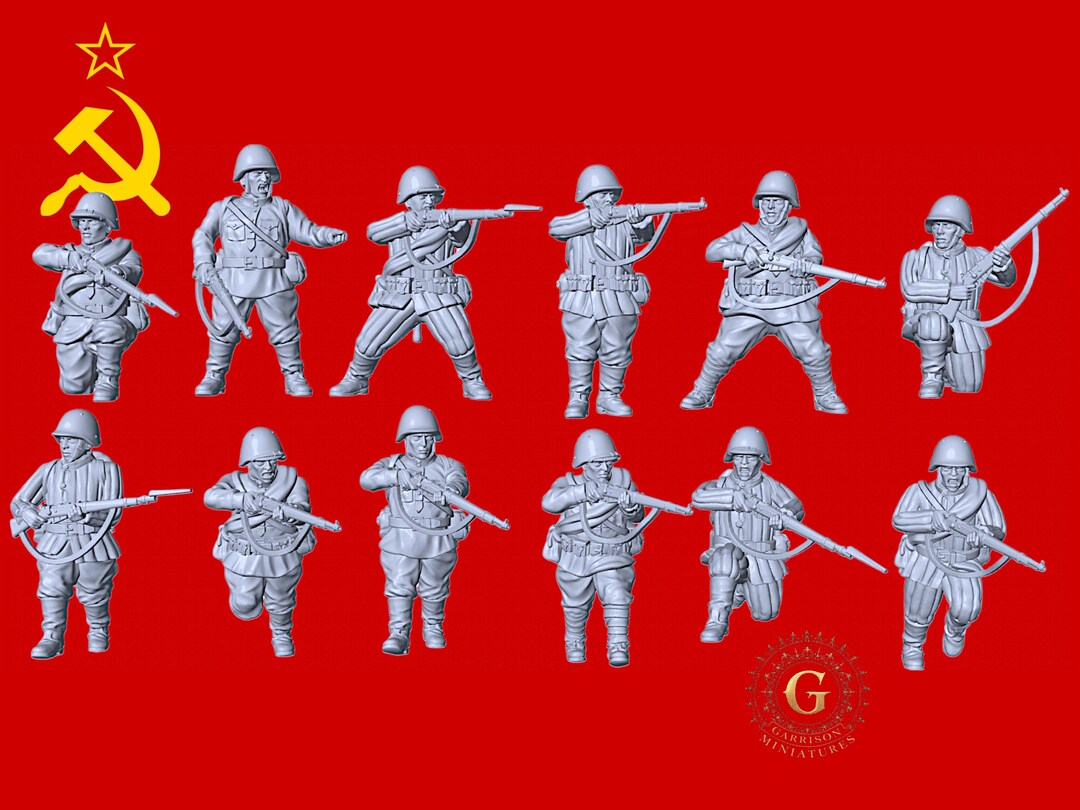 WW2 Red Army Riflemen: 28mm Wargaming Miniatures - Etsy
