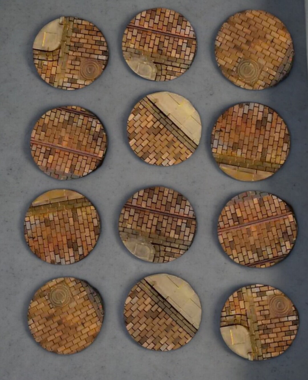 WW2 Etc UNPAINTED Urban Circular Bases X 12 40mm Ideal Bolt Action ...