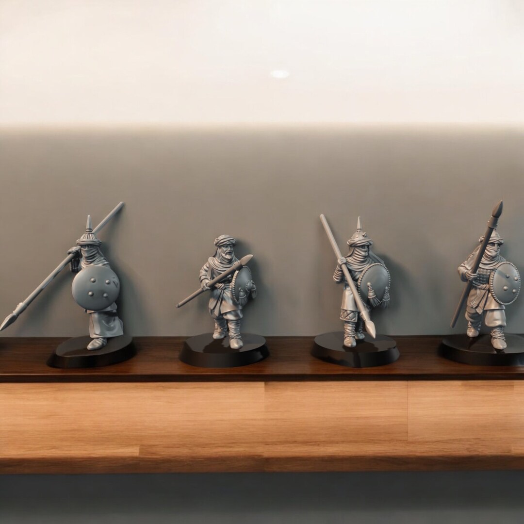 Southron Conscripts Spears and Shields X4 MESBG LOTR 28mm 1/56 Wargames ...