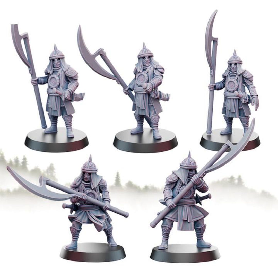 Easterling Palace Guard With Axes: 28mm Fantasy Wargames Miniatures - Etsy