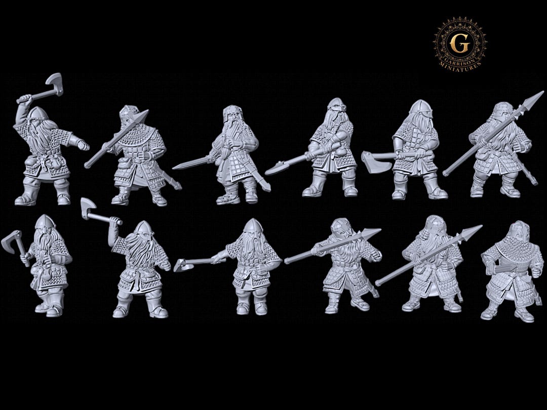 Dwarf Army Deal #2 X10 Dwarf Warriors: 28mm Fantasy Wargame & Display ...