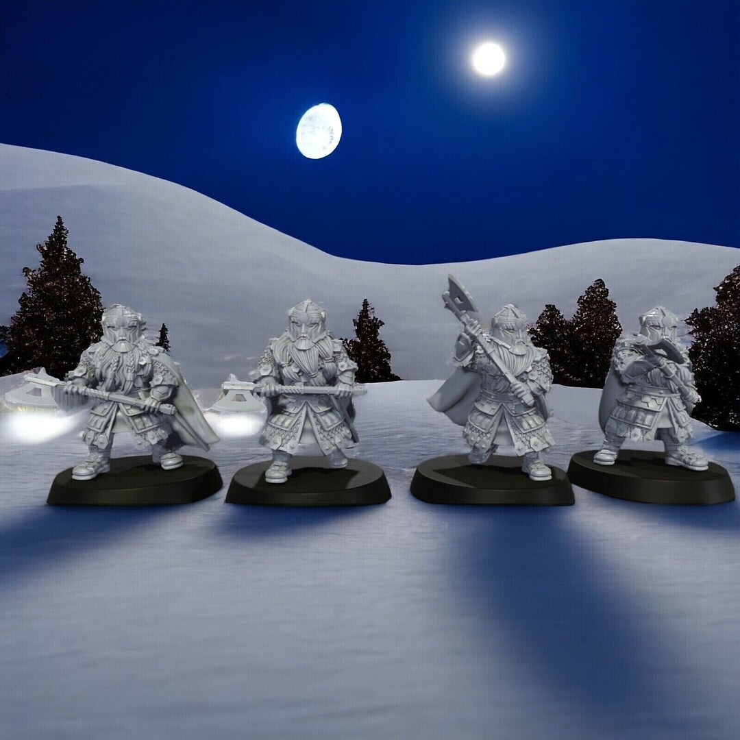 Dwarf Gemwardens X4 Ideal MESBG, Lotr, 28mm 1/56 Unpainted Wargames and ...