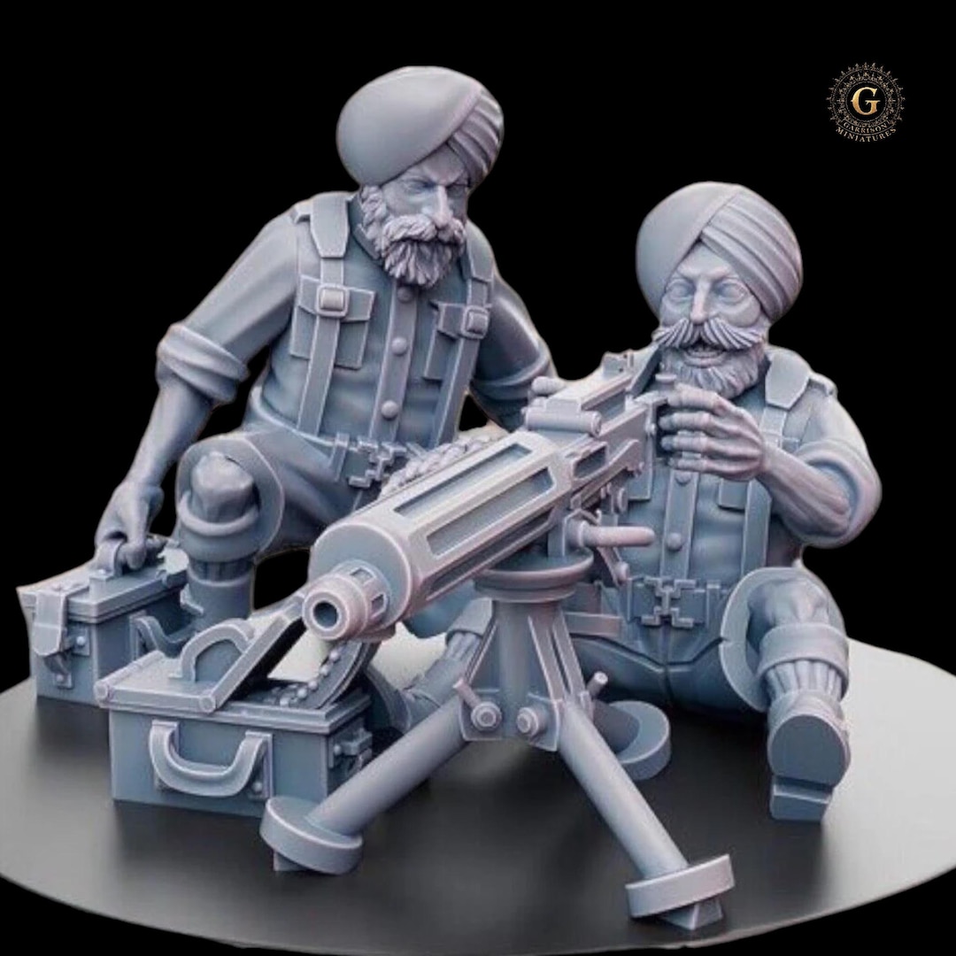 Indian Sikh HMG Team: 28mm WW2 Wargame and Display Miniatures - Etsy