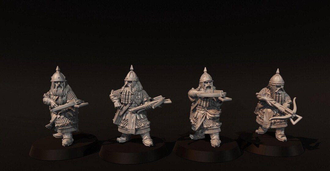 Eastern Dwarf Crossbows, MESBG, Lotr, 28mm 1/56 Unpainted Wargames and ...