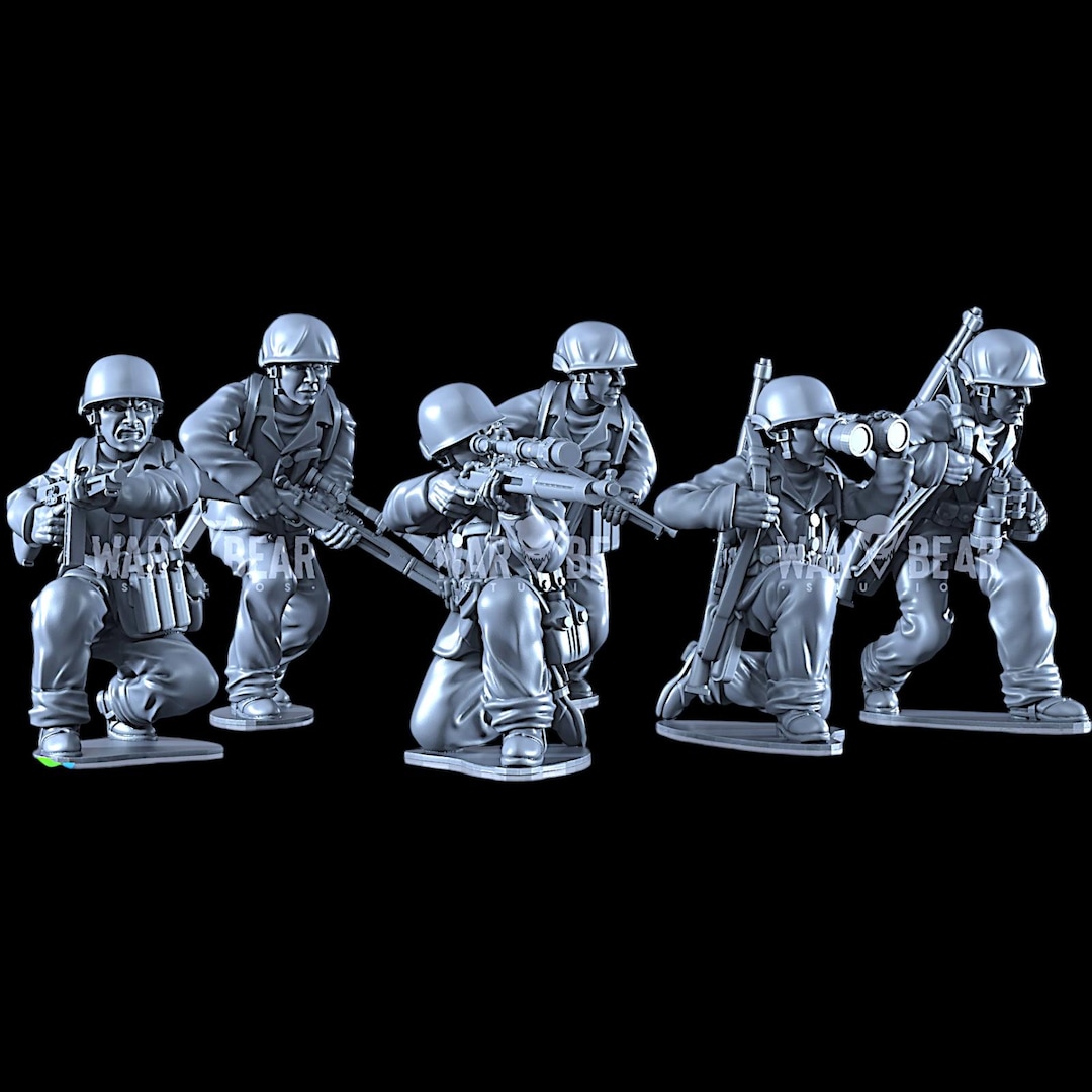 WW2 USMC Snipers X6 28mm 1/56 Wargames and Collectors Figures by ...