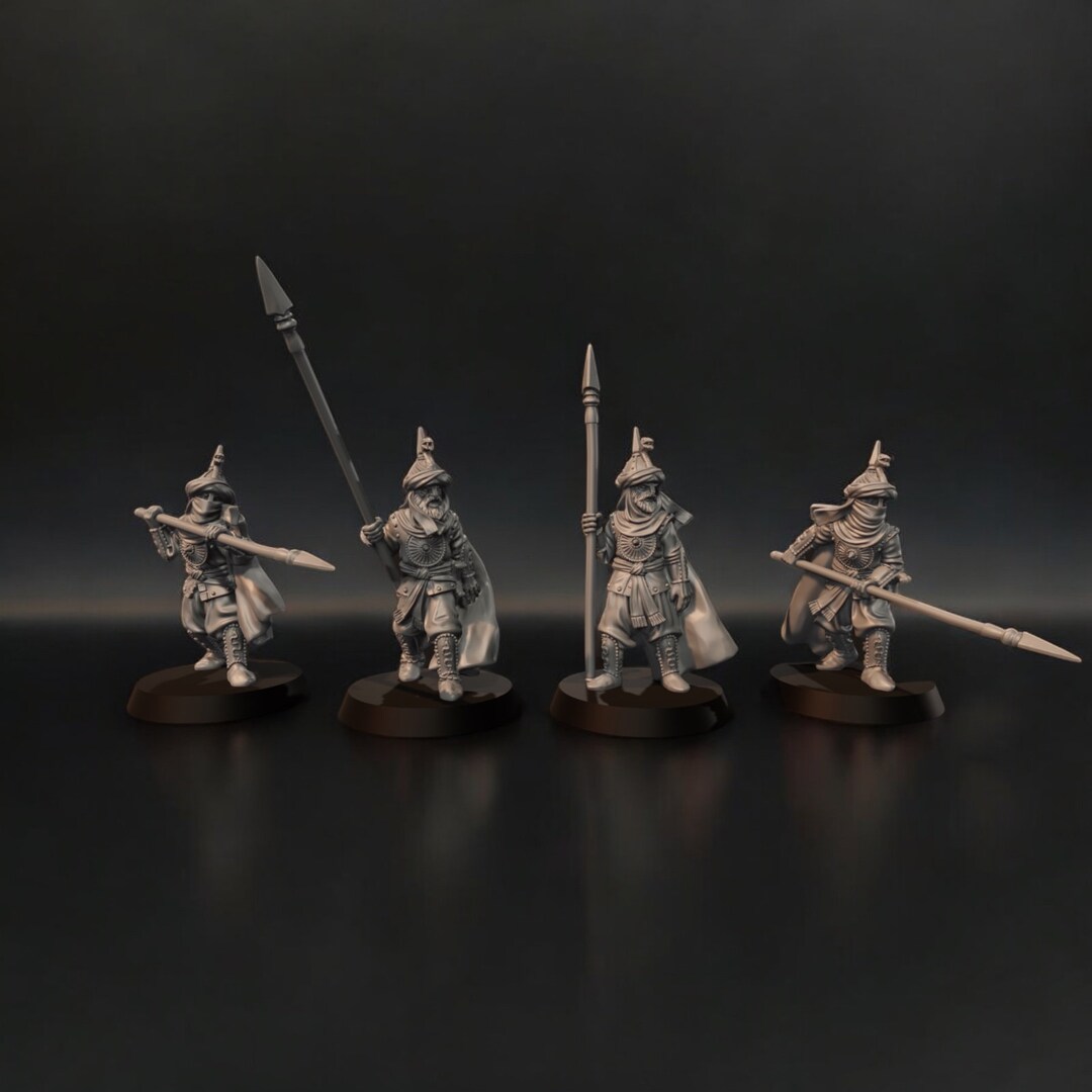 Southron Palace Guard X4 28mm MESBG LOTR 28mm 1/56 Unpainted Wargames ...