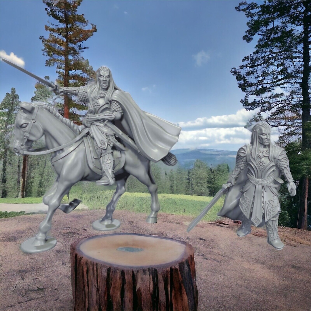 Elf Lord Foot & Mounted MESBG, LOTR 28mm 1/56 Wargames Collectors ...