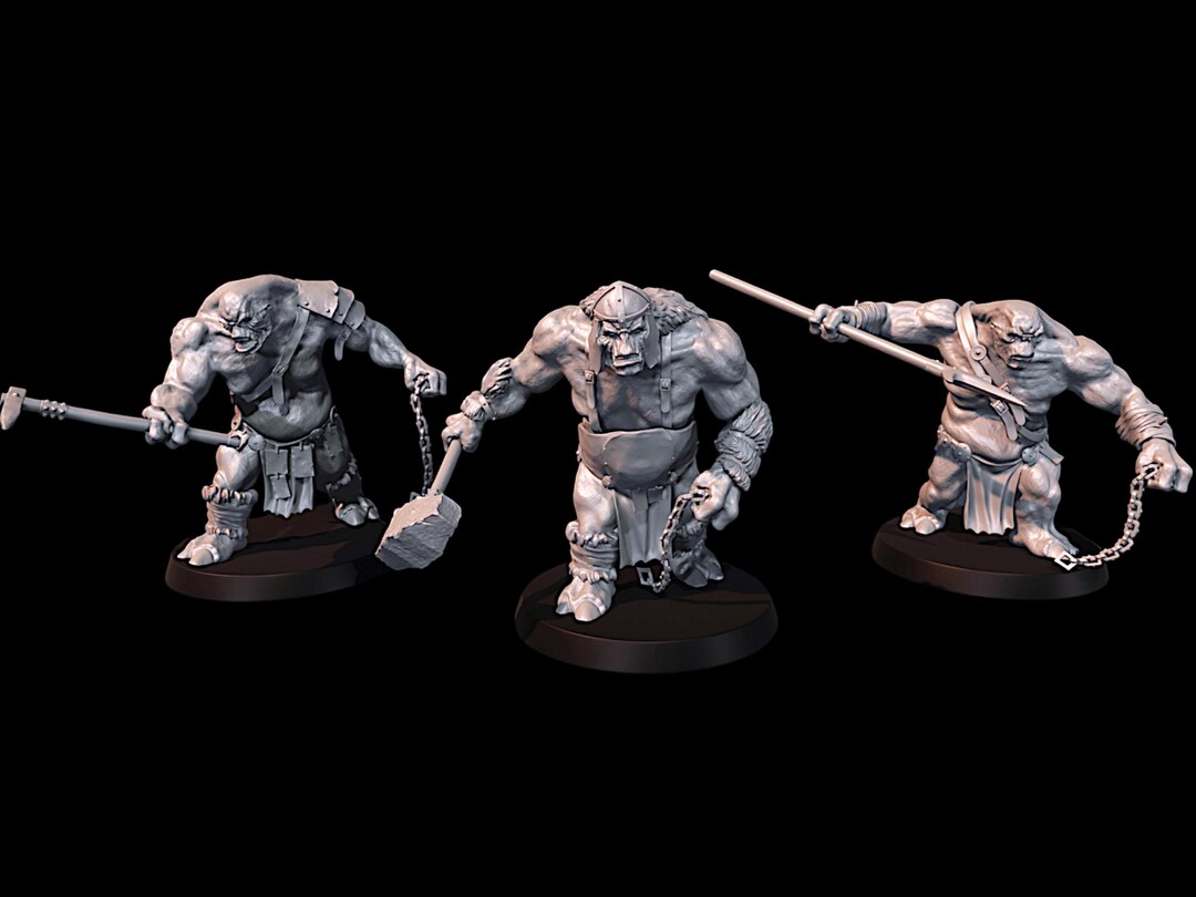 Fell Trolls X3: 28mm Fantasy Wargame & Display Miniatures - Etsy