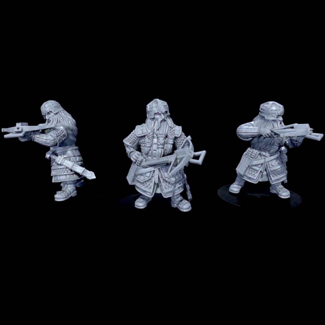 Dwarf Crossbows X3 Ideal MESBG, Lotr, 28mm 1/56 Unpainted Wargames and ...