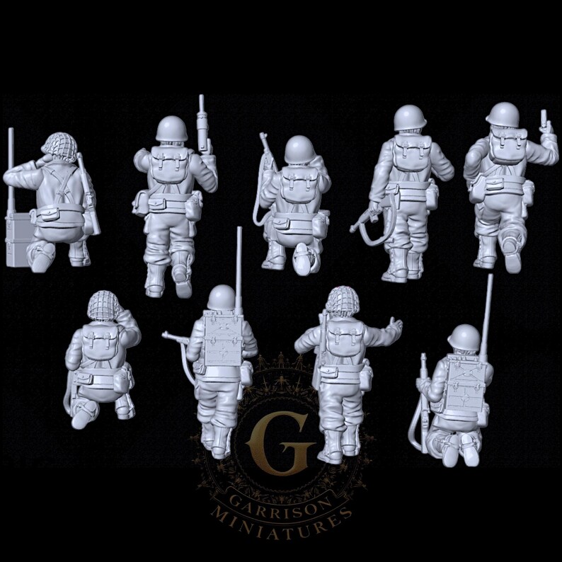 US Infantry HQ Set: 20mm and 28mm Wargame and Display Miniatures - Etsy