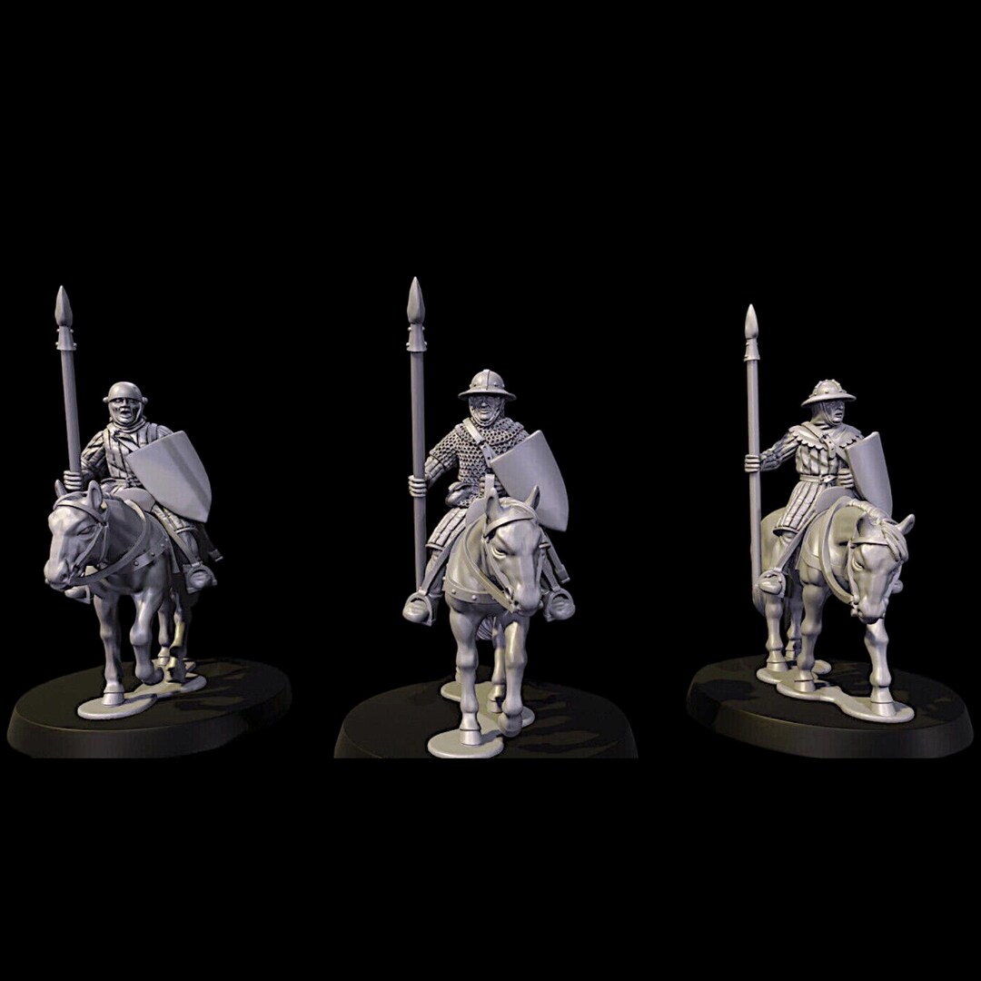 Mounted Medieval Scottish Sergeants With Spears MESBG 28mm 1/56 ...