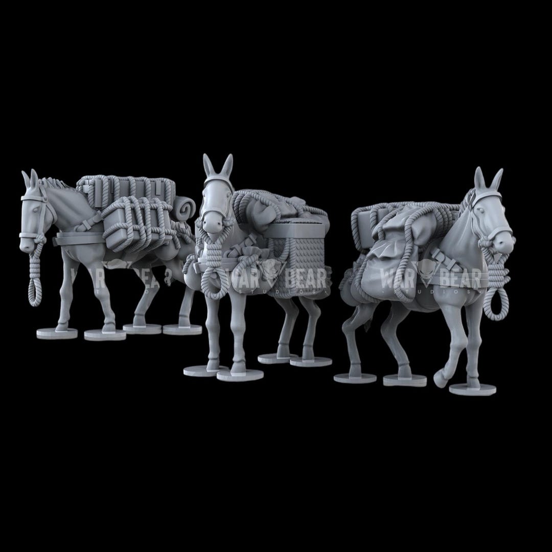 Pack Mules (x3): 28mm WW2 Wargame and Display Miniatures - Etsy