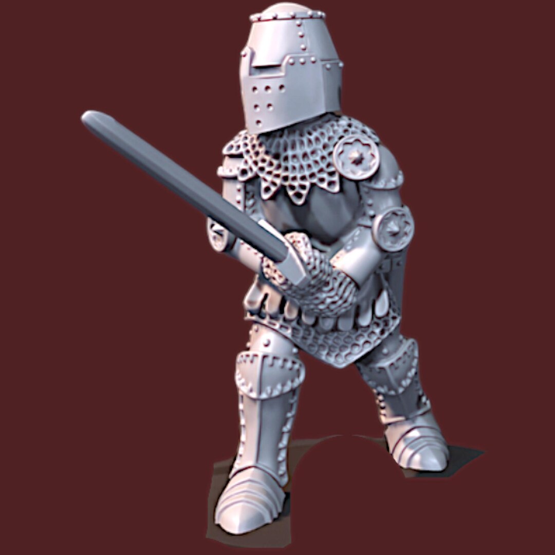 Knights 2 Hand Swords X2: 28mm Medieval Wargame and Display Miniatures ...