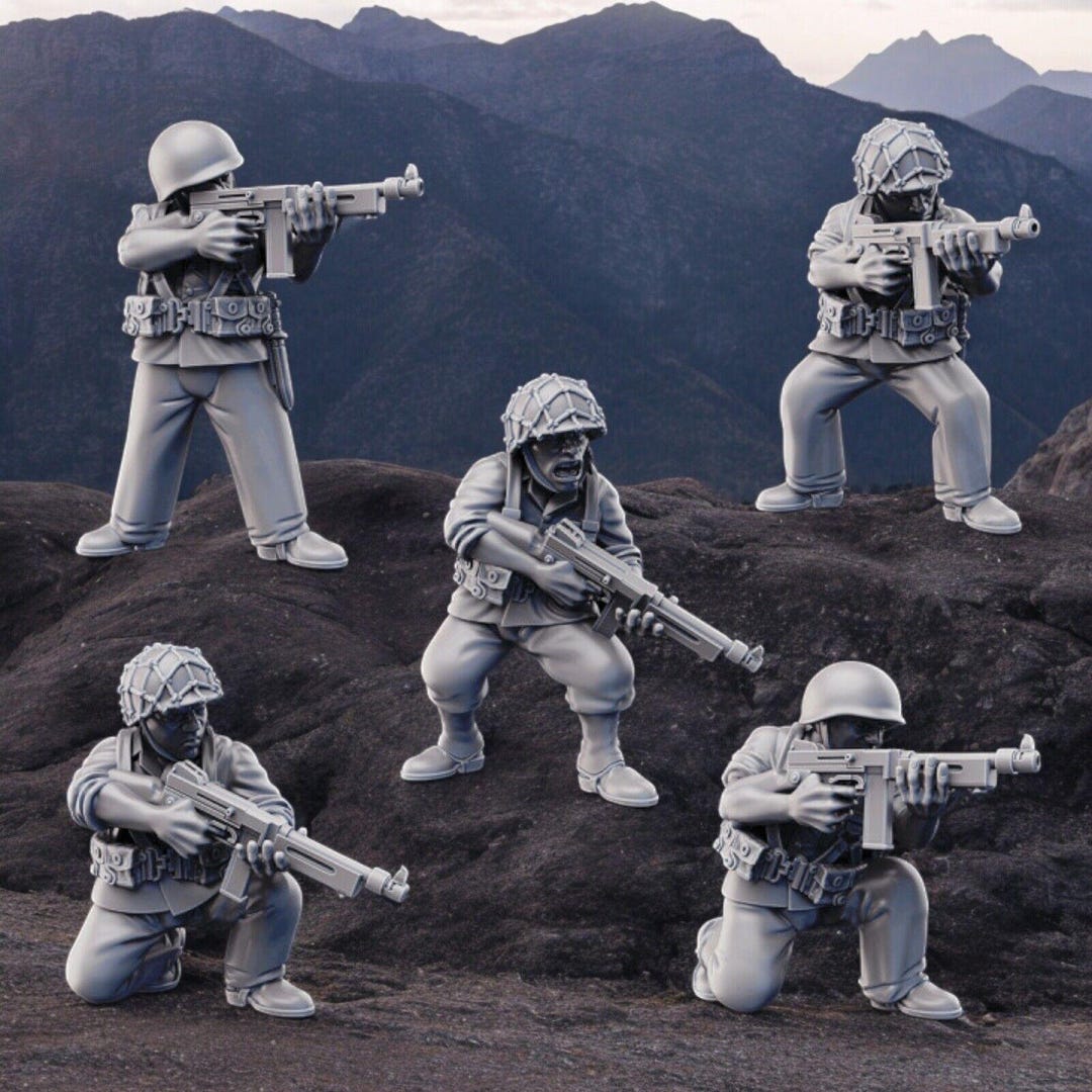 WW2 USMC SMG Team: 28mm Wargame Miniatures - Etsy