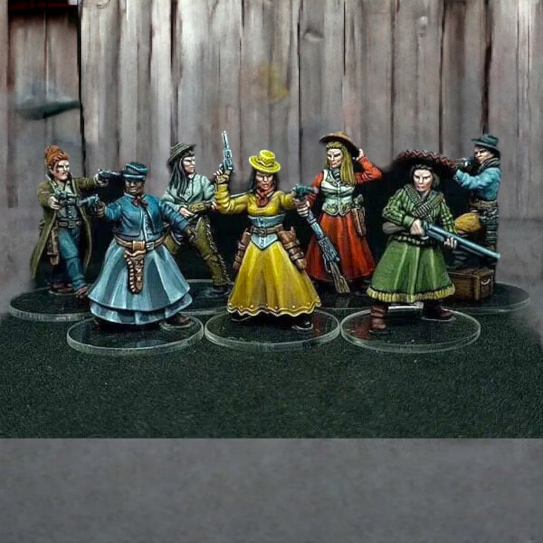 Female Gunslingers: Wild West 28/32mm Unpainted Wargame and Diorama ...