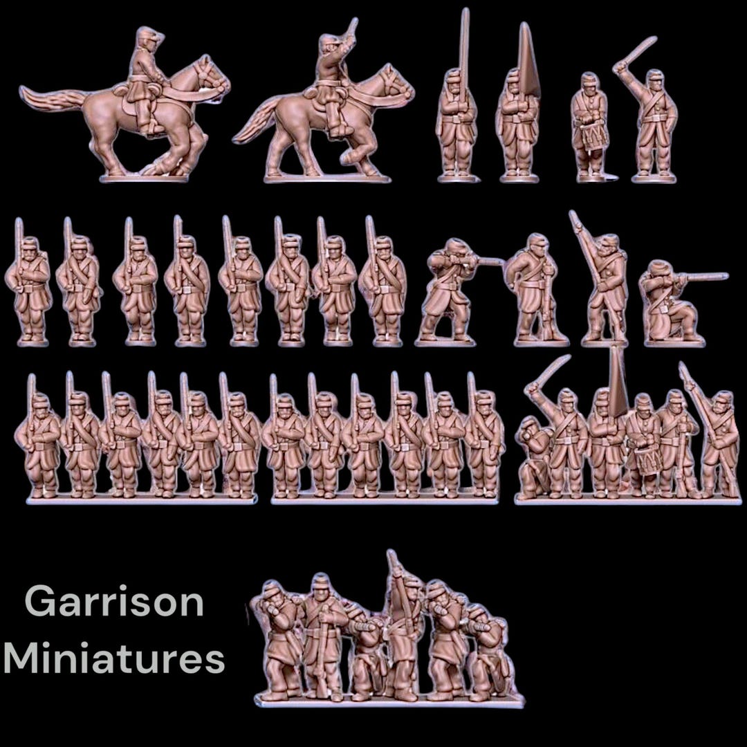 15mm or 13.5mm Epic Scale American Civil War Infantry Greatcoats X18 ...