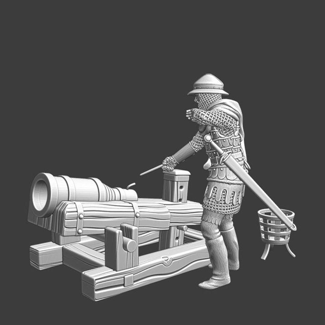 Medieval Bombard Cannon & Gunner 28mm 1/56 Wargames and Collectors - Etsy