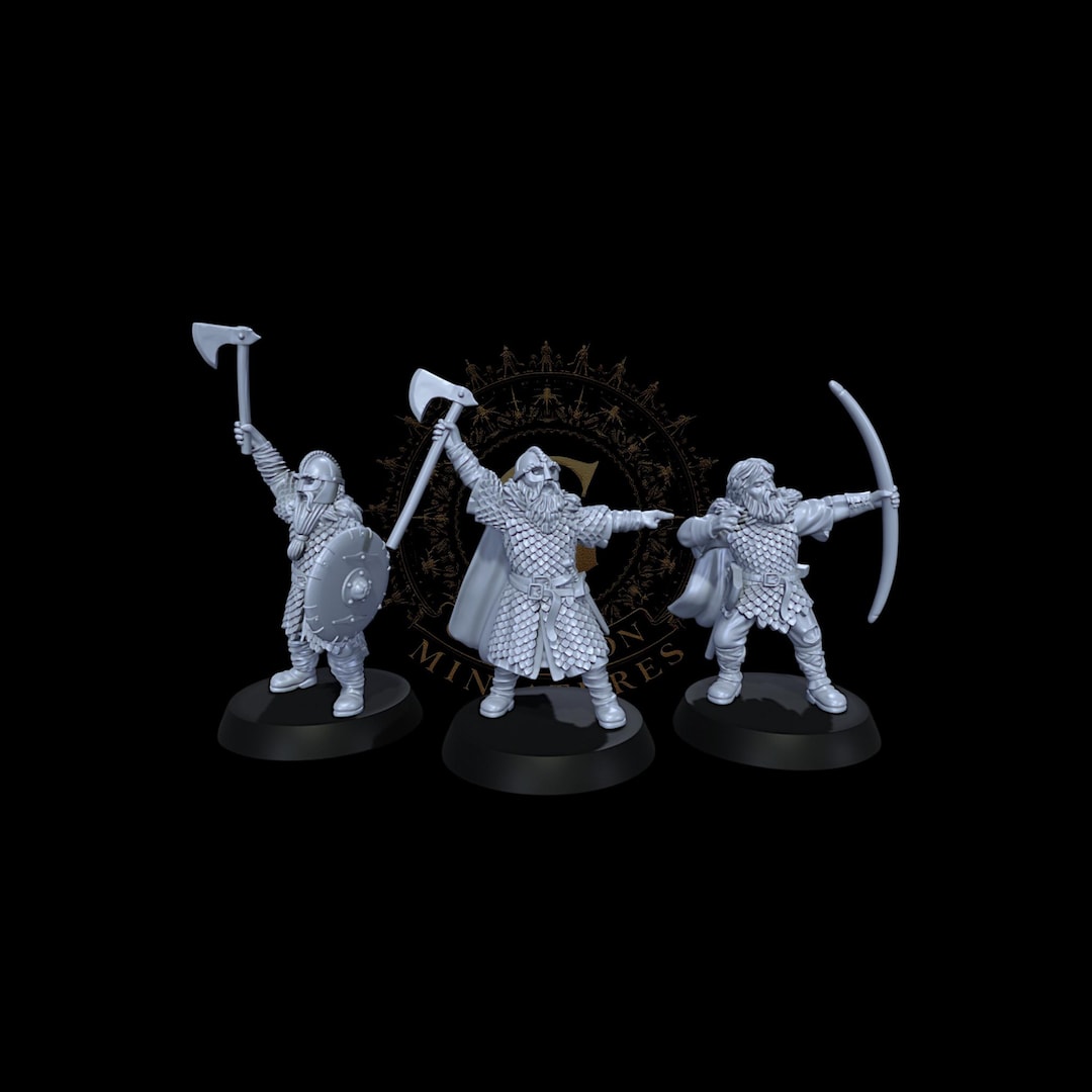 Viking Chieftains X3: 28mm Dark Ages Unpainted Resin Wargame Miniatures ...