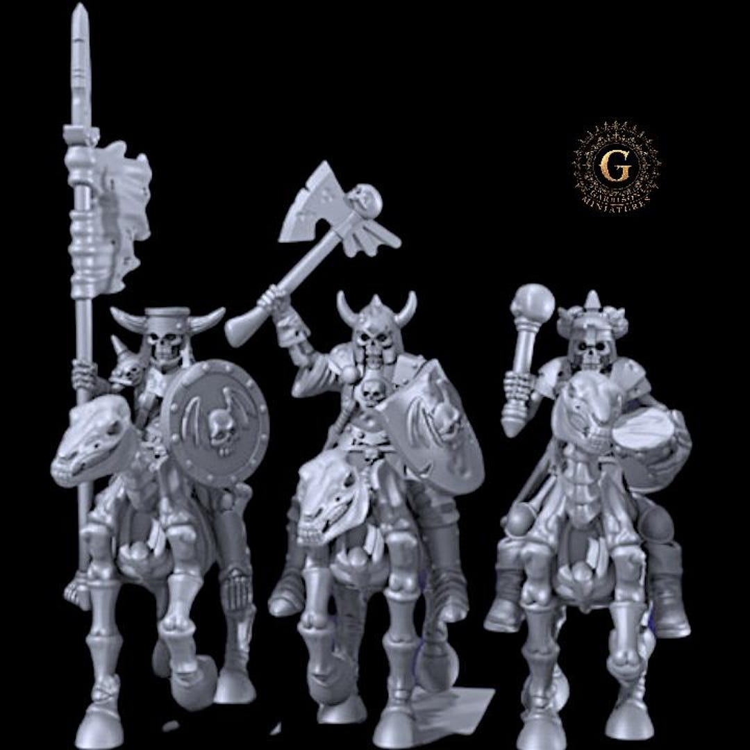 Skeleton Cavalry Command -32mm Ideal Oldhammer, Got Etc Wargames and ...