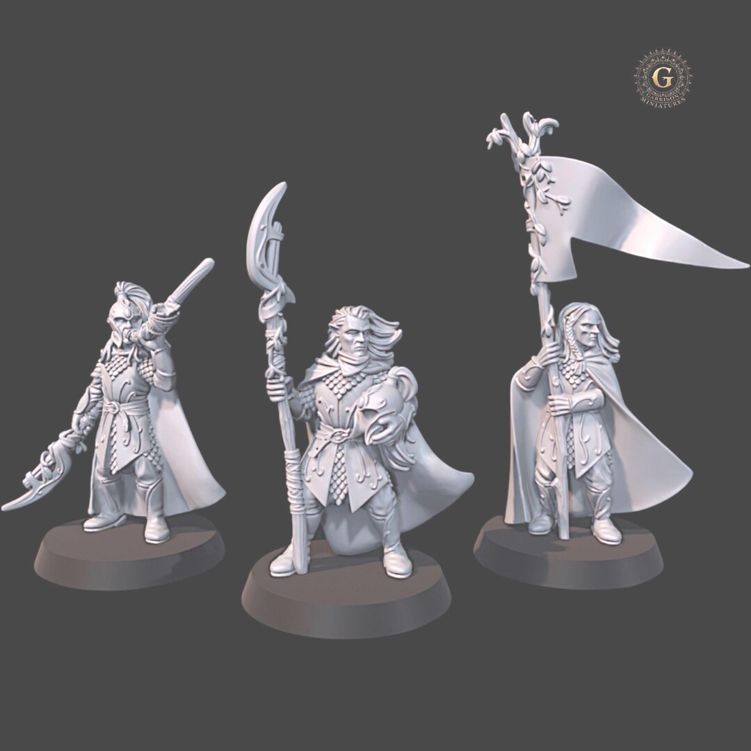 Wood Elf Spearmen Command X3 MESBG Etc 28mm 1/56 Unpainted Wargames ...