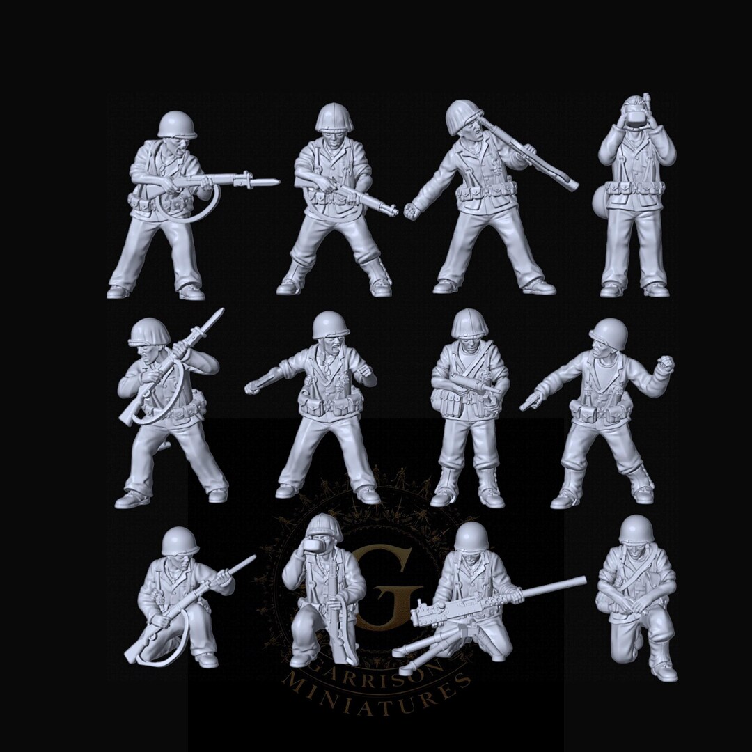 US Marines X12: 20mm and 28mm WW2 Wargame and Display Miniatures - Etsy