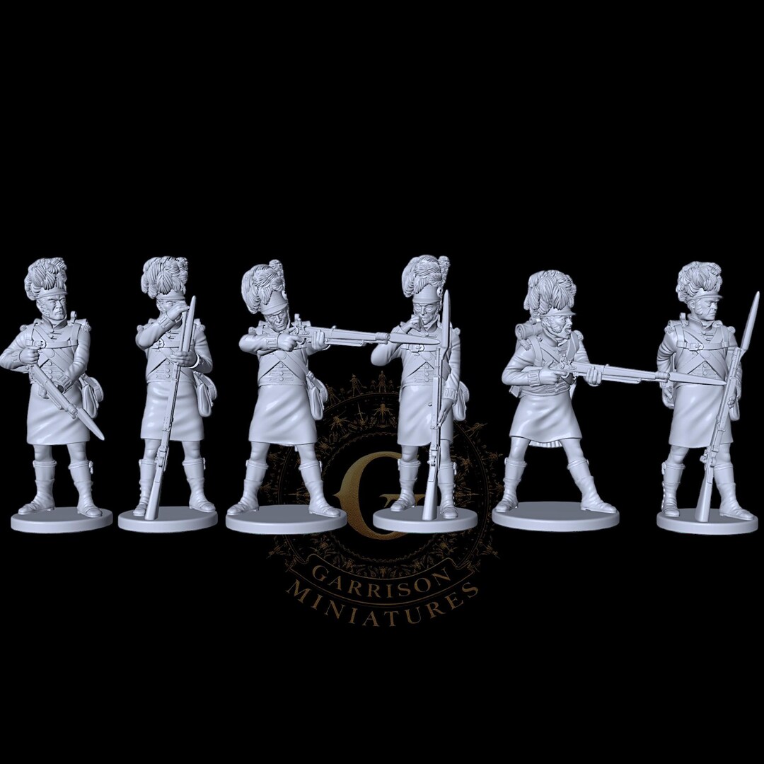 Scots Black Watch/camerons Firing X6- 28mm Napoleonic Wargame & Diorama ...